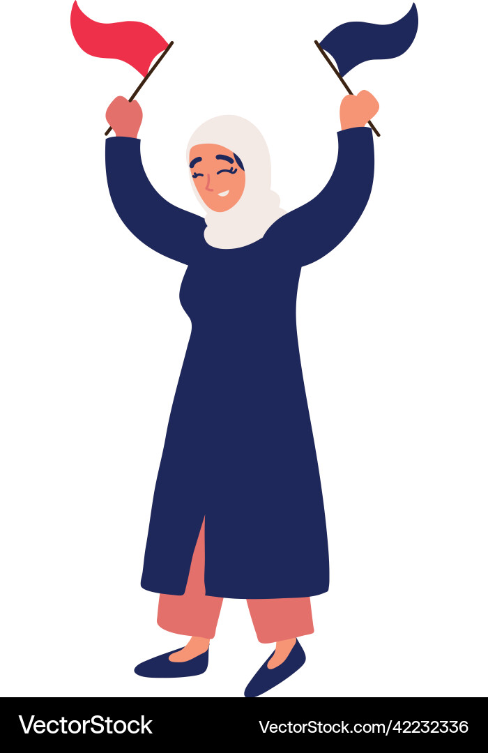 Celebrating woman hari merdeka Royalty Free Vector Image