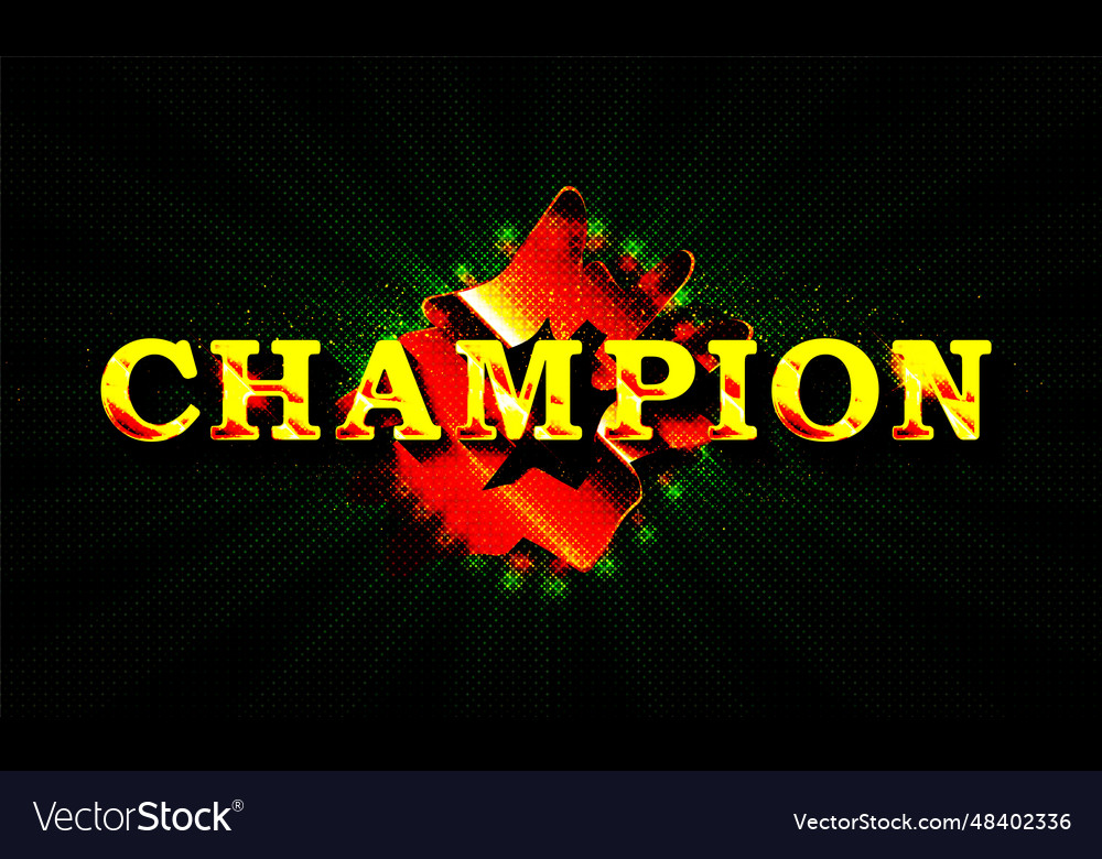 Champion editable text effect Royalty Free Vector Image