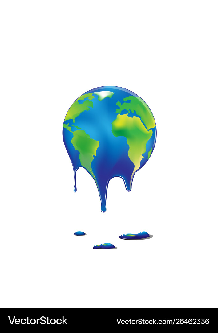 Earth sphere is melting isolated on a white Vector Image