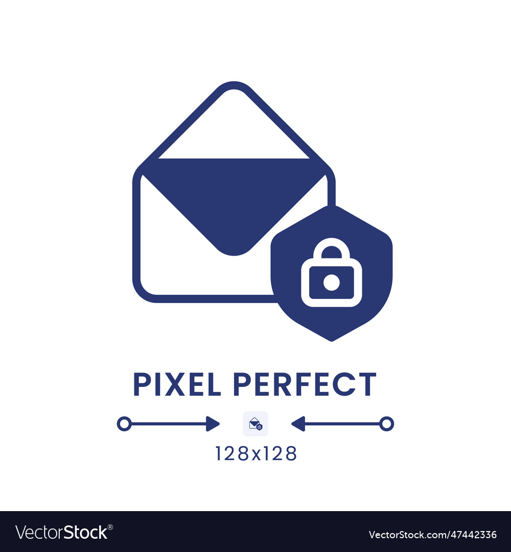 Email security black solid desktop icon Royalty Free Vector