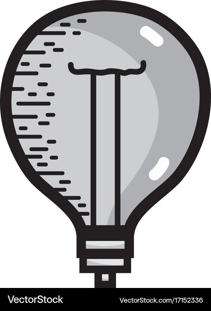 Grayscale power bulb light and energy electricity Vector Image