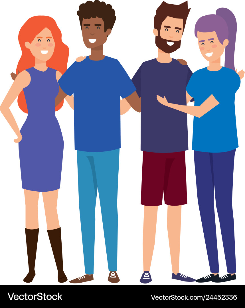 Group of people characters Royalty Free Vector Image