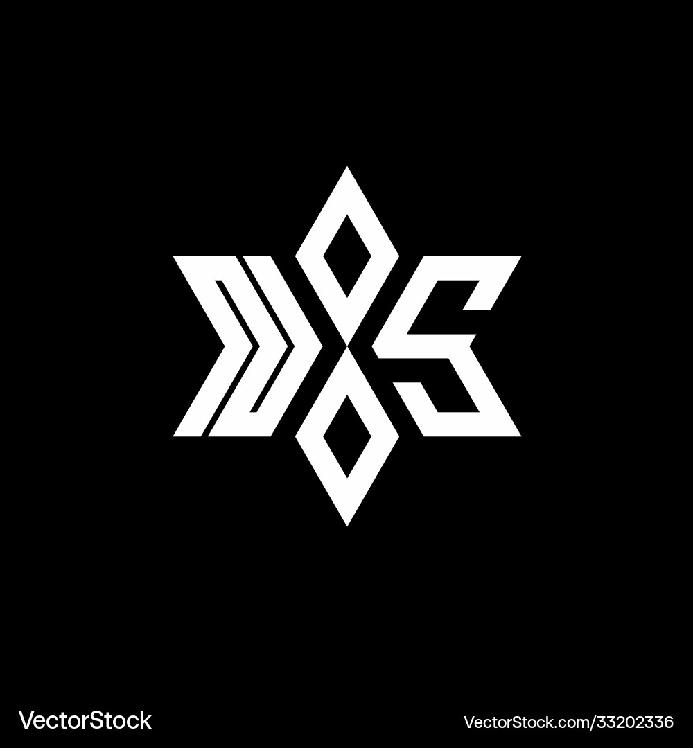 Ns monogram logo with star shape and luxury style Vector Image
