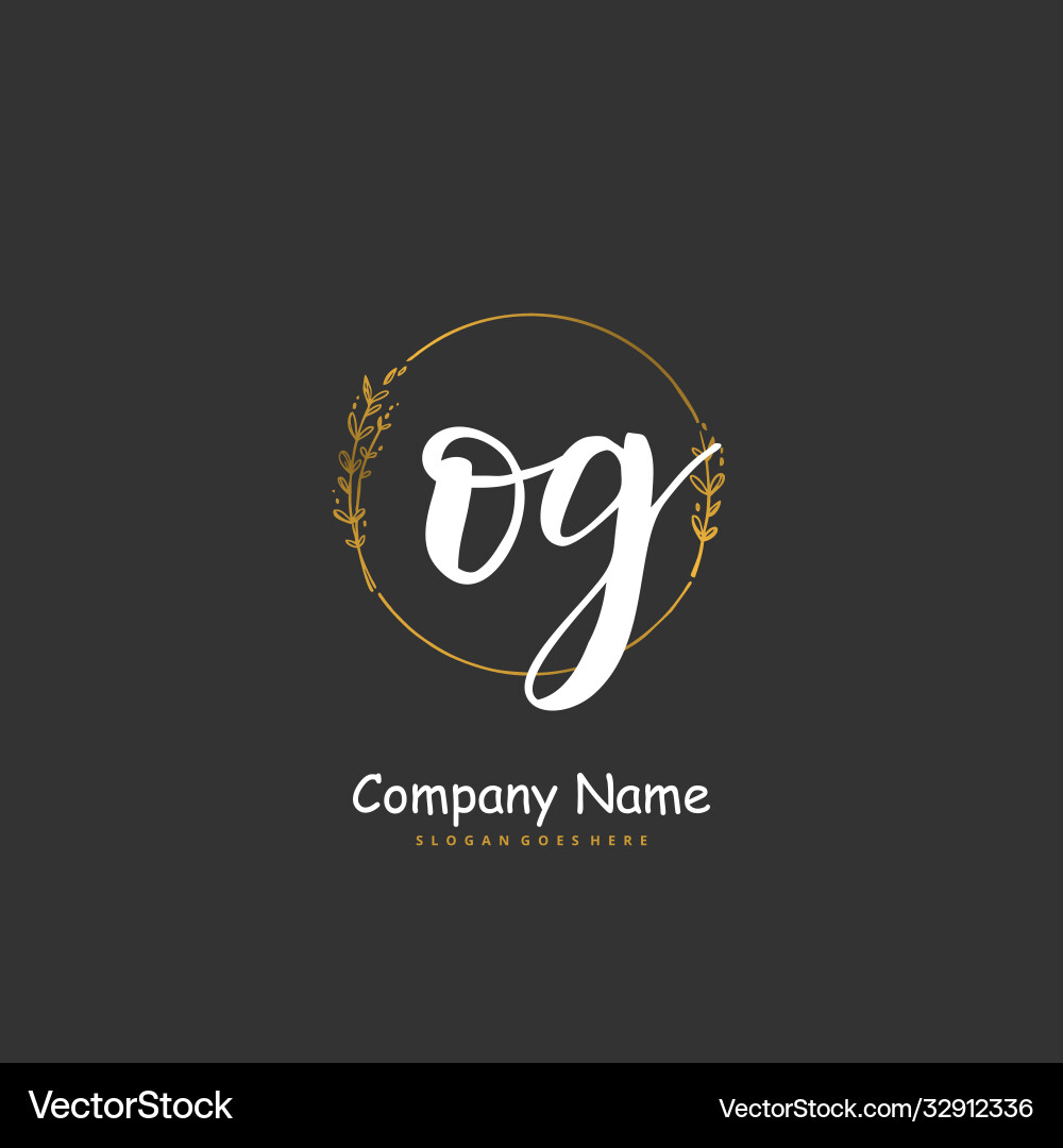 O g og initial handwriting and signature logo Vector Image