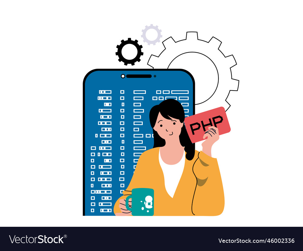Programming software concept with character Vector Image Programming software concept with character Vector Image