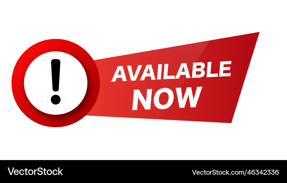 Red banner available now special marketing Vector Image