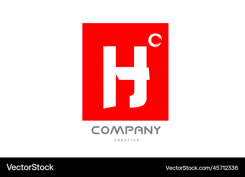 Red h alphabet letter logo icon design with Vector Image
