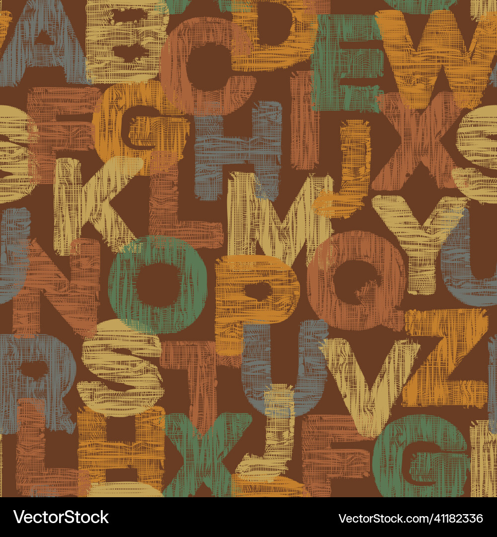 Seamless pattern of textile english letters Vector Image