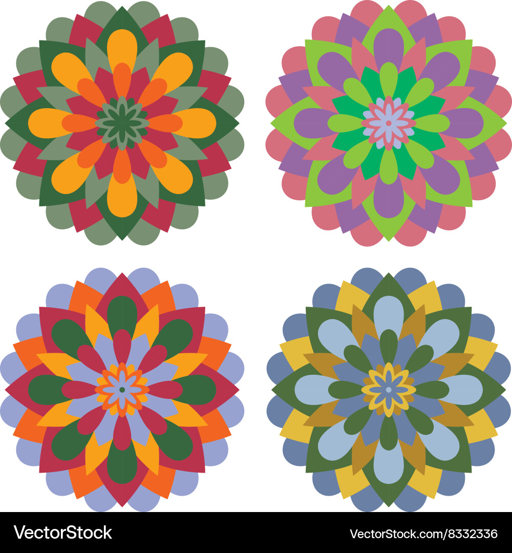 Set of four mandalas Royalty Free Vector Image