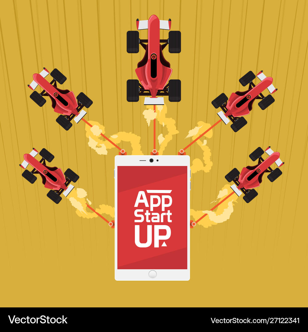 App start up with speed logistic to success Vector Image