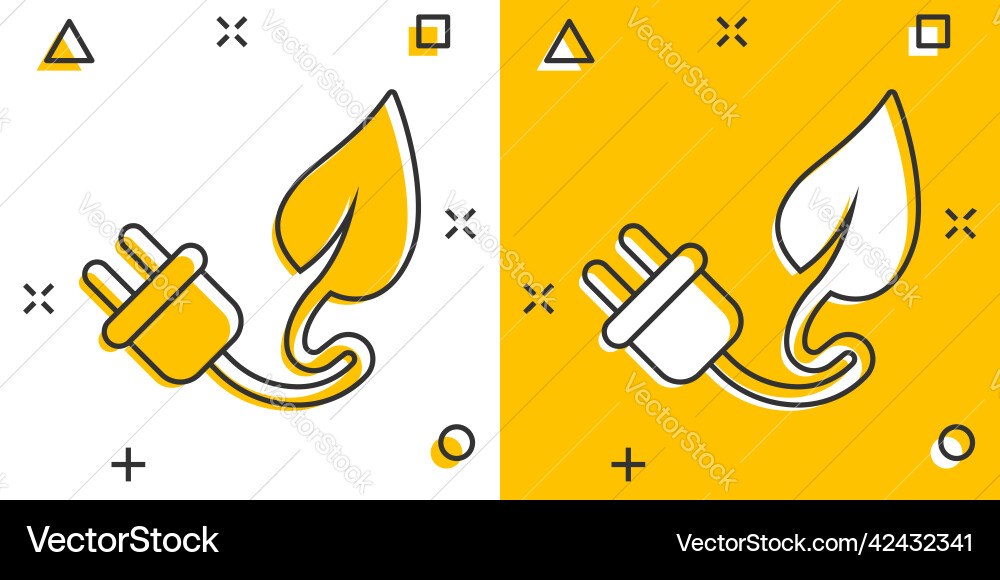 Eco power icon in comic style green energy Vector Image