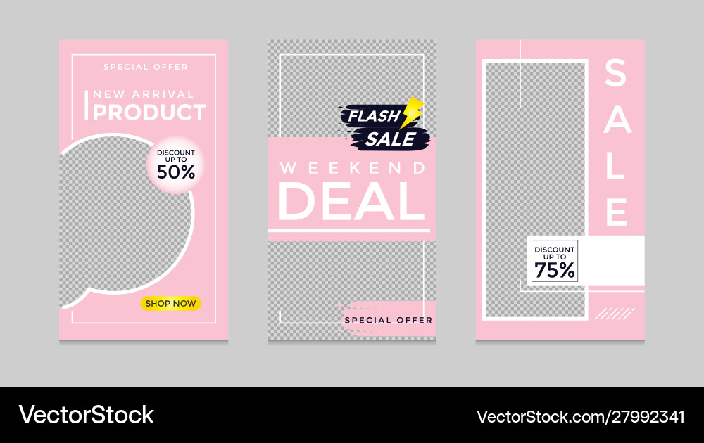 Editable social media post templates Royalty Free Vector