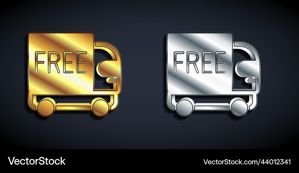 Gold and silver free delivery service icon Vector Image