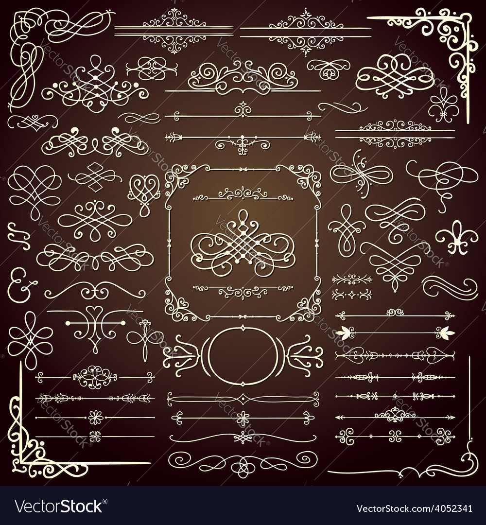 Hand drawn design elements Royalty Free Vector Image