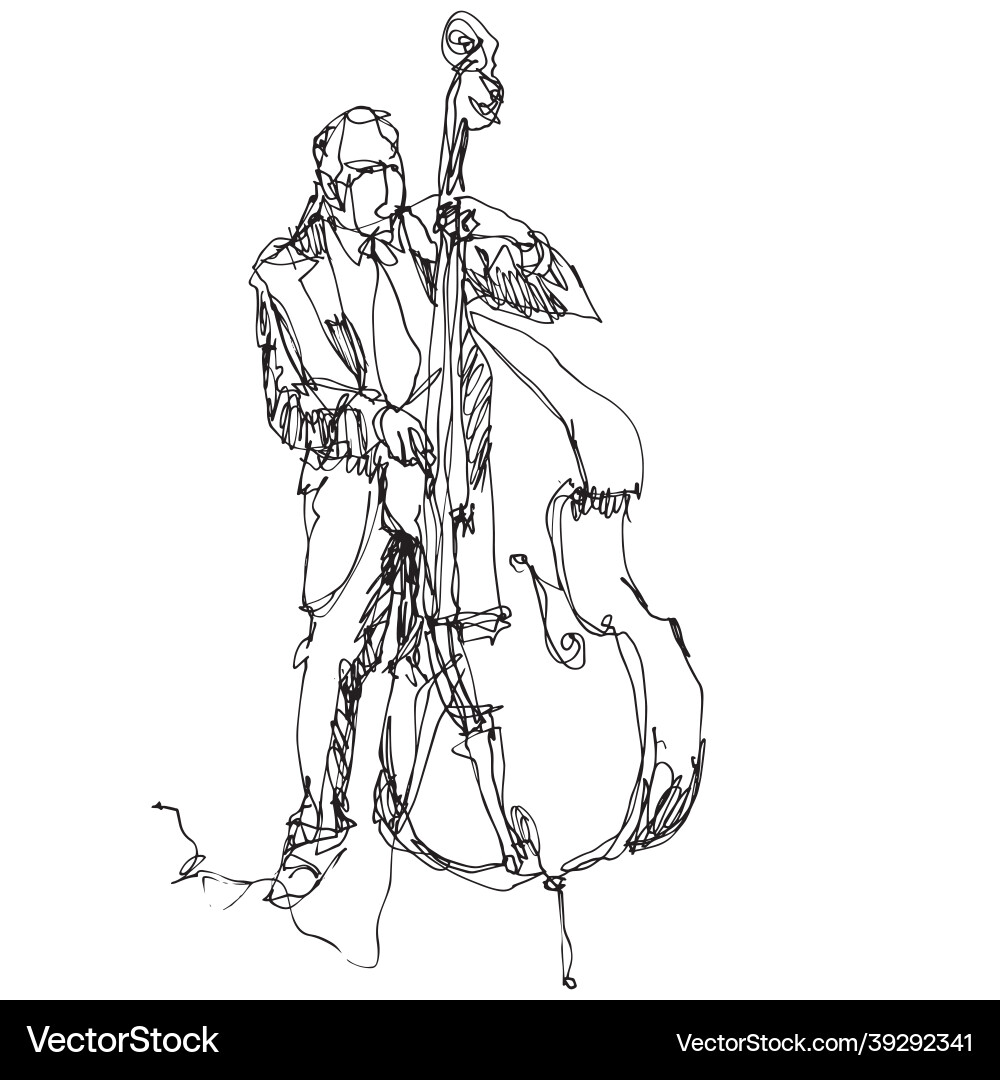 Hand-drawn sketchy of a man playing Royalty Free Vector