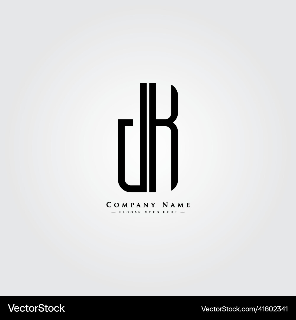 Initial letter jk logo - simple business logo Vector Image
