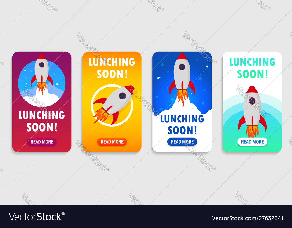 Launch rocket with launching soon interface Vector Image
