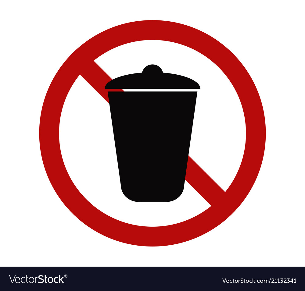 No trash bin Royalty Free Vector Image - VectorStock