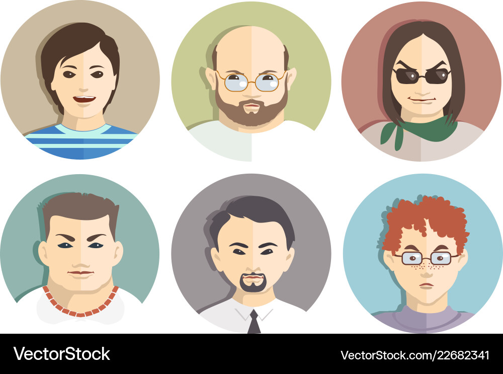 Portraits of men Royalty Free Vector Image - VectorStock