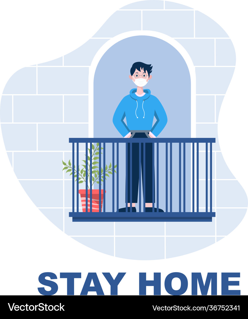 Stay at home for quarantine or self isolation Vector Image