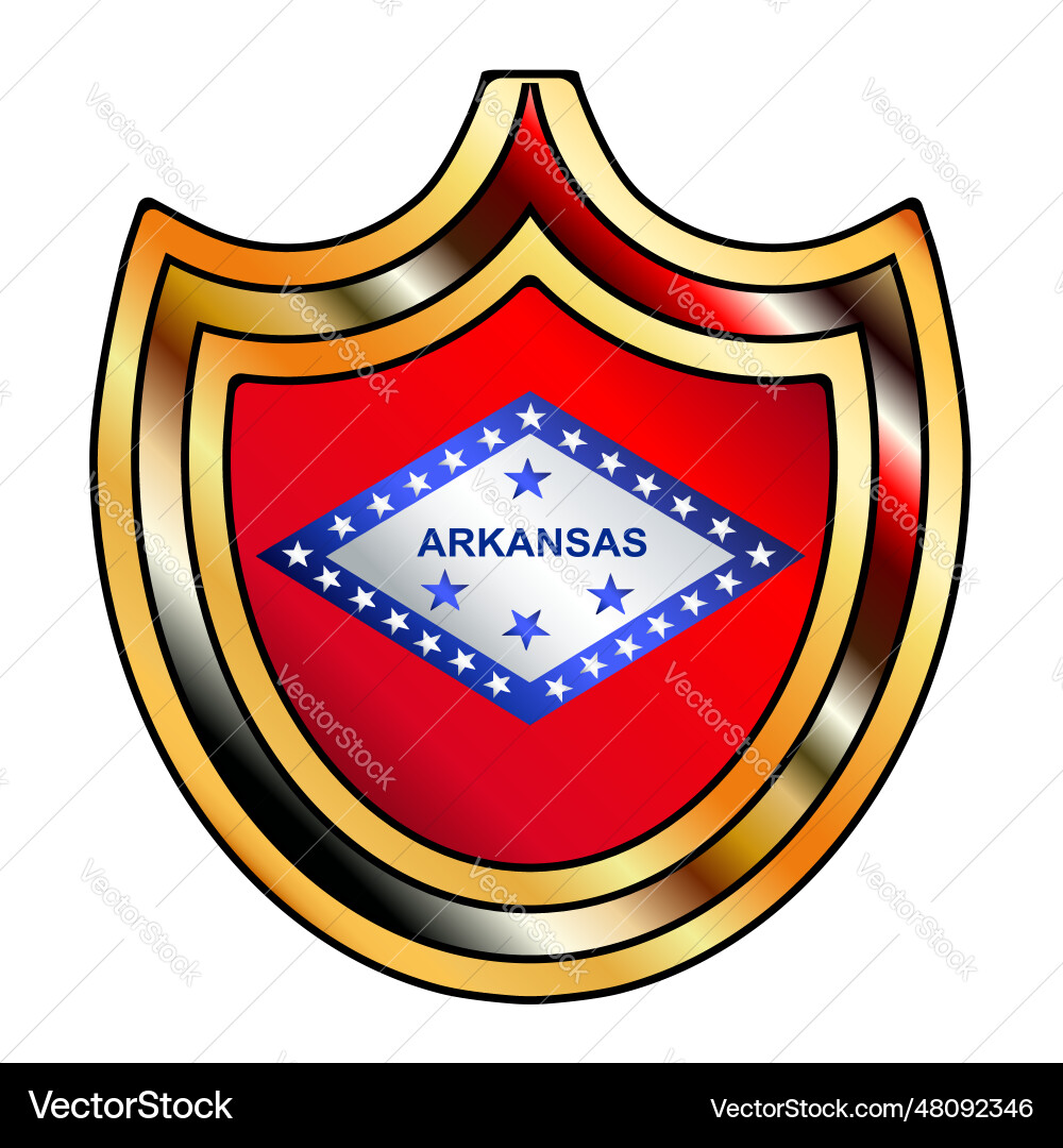 Arkansas state flag shield Royalty Free Vector Image
