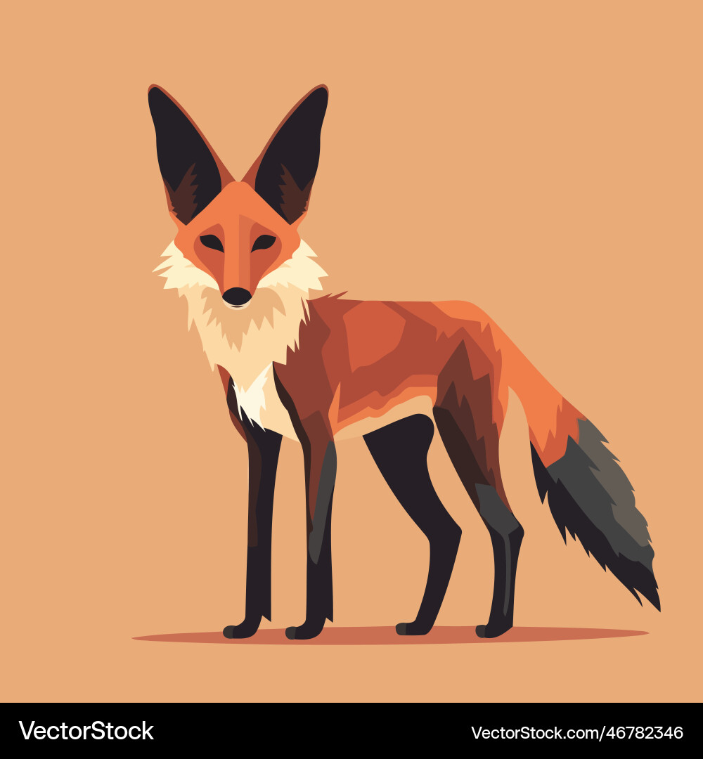 Brazilian animal maned wolf Royalty Free Vector Image