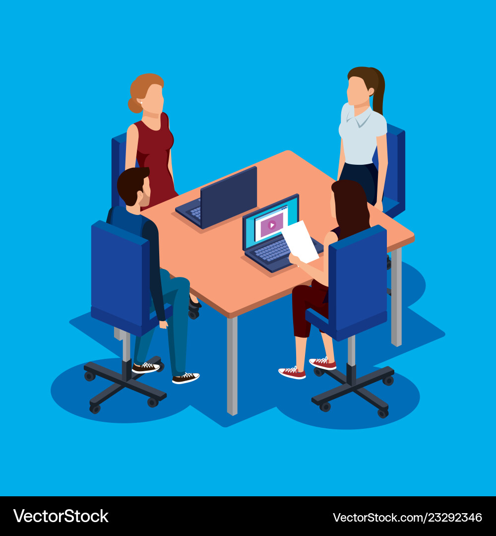 Business people in the workplace Royalty Free Vector Image