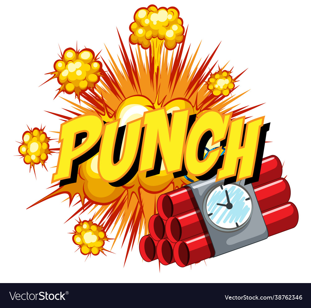 Comic speech bubble with punch text Royalty Free Vector