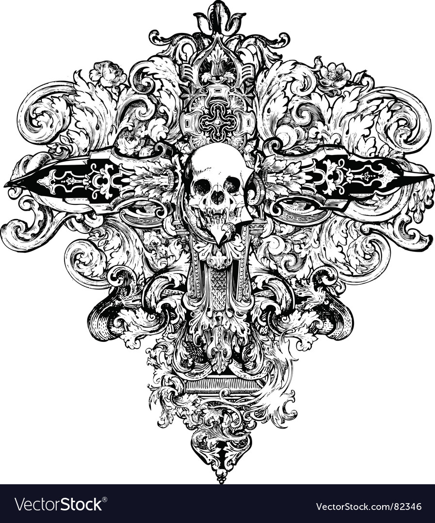 Cross skull Royalty Free Vector Image - VectorStock