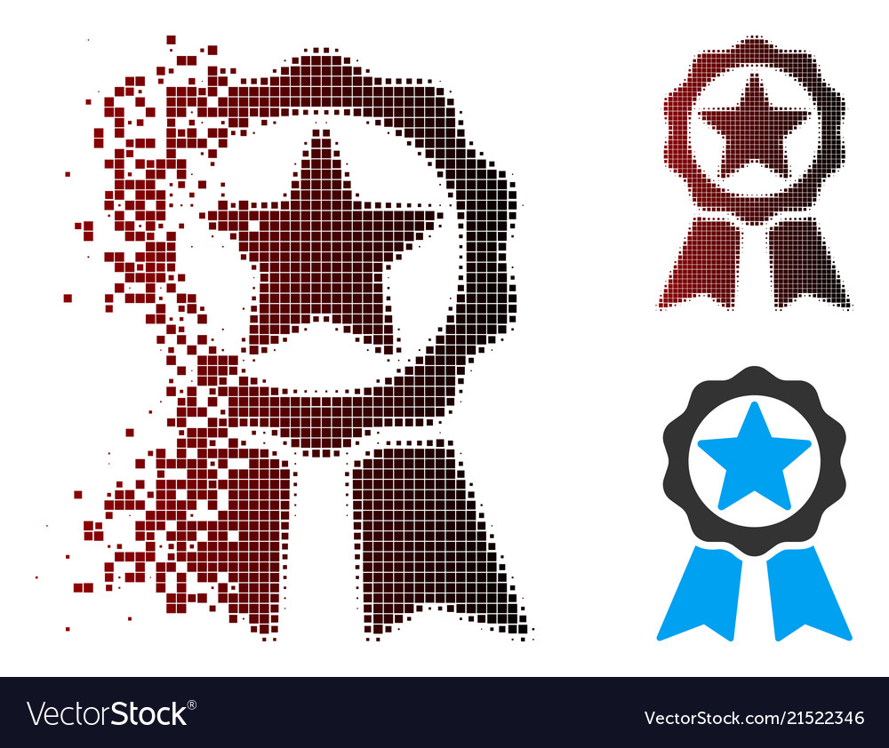 Dispersed pixel halftone award icon Royalty Free Vector Dispersed pixel halftone award icon Royalty Free Vector