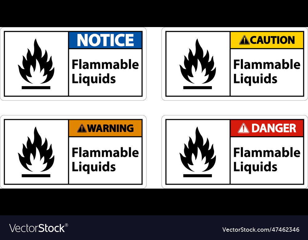 Flammable liquids sign on white background Vector Image