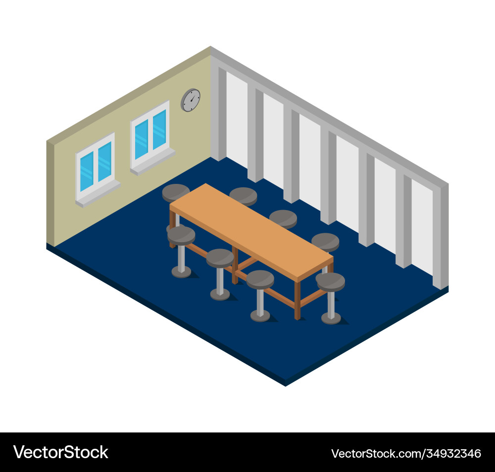 Isometric meeting room in on a white background Vector Image