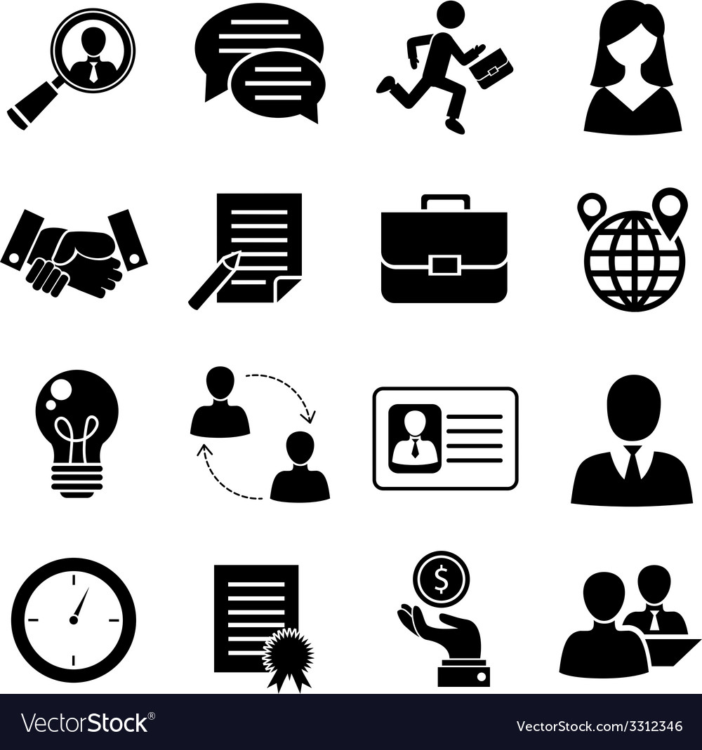 Job interview set Royalty Free Vector Image - VectorStock