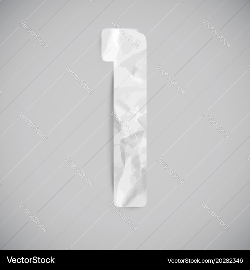 Letter made by crumpled paper with shadows Vector Image