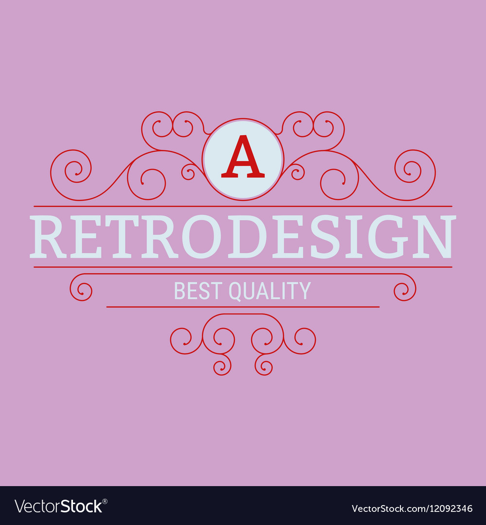 Linear blue monogram Royalty Free Vector Image