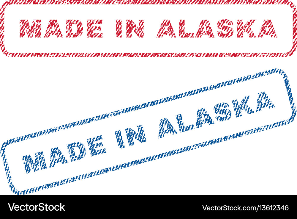 Made in alaska textile stamps Royalty Free Vector Image