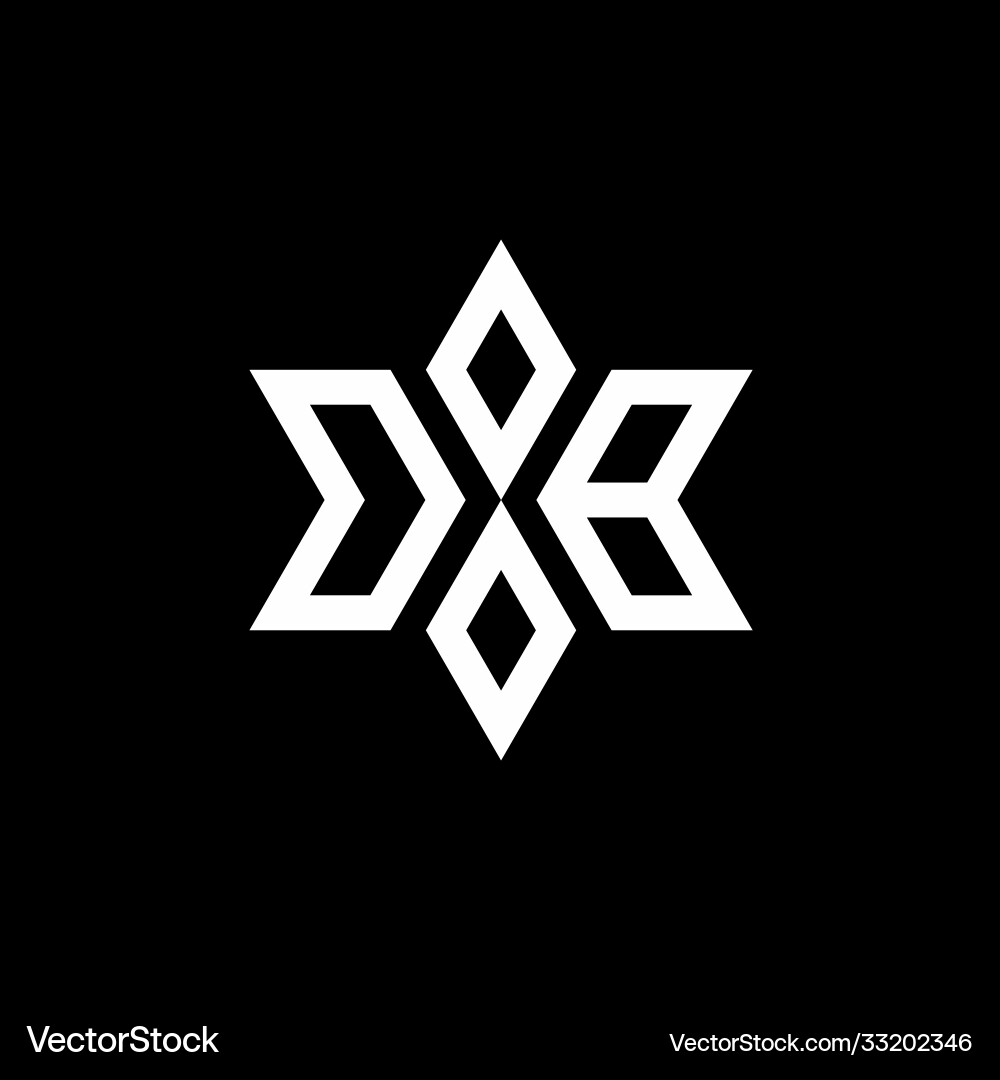 Ob monogram logo with star shape and luxury style Vector Image