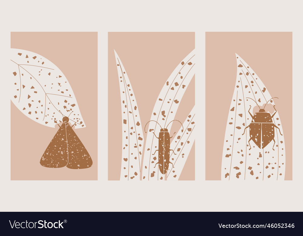 Pastel colors posters collection with grunge Vector Image