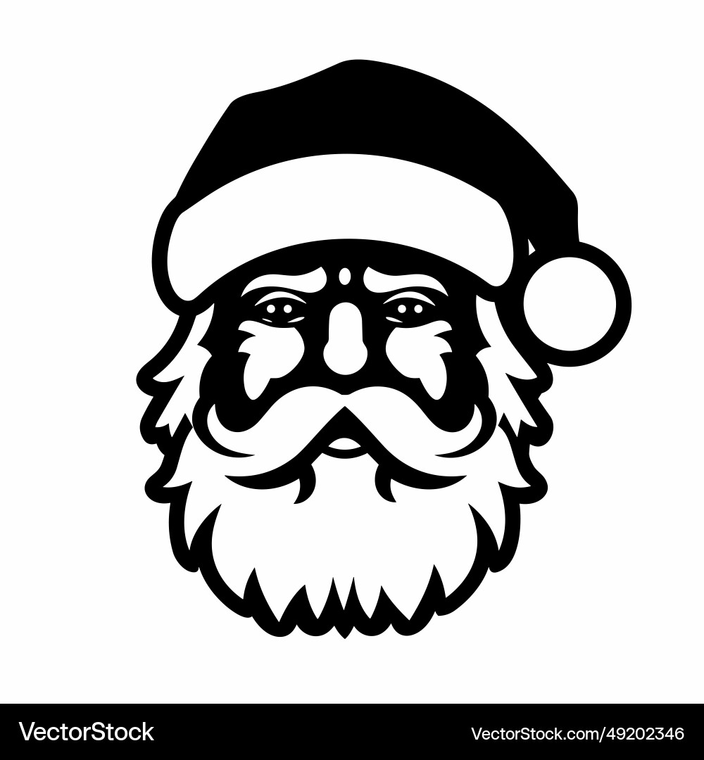 Santa claus black icon on white background Vector Image