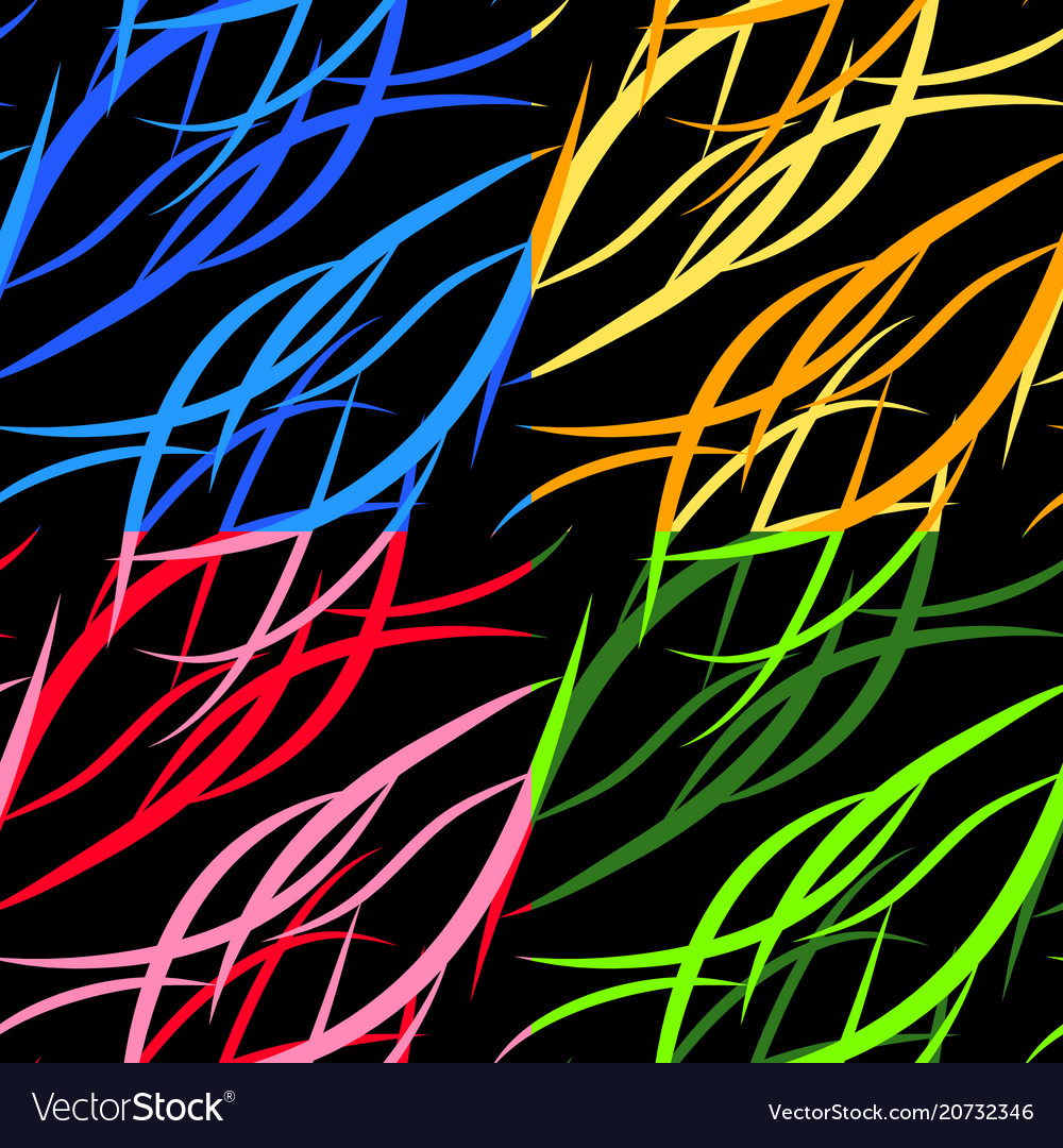 Set pattern from colored intersecting flowing Vector Image
