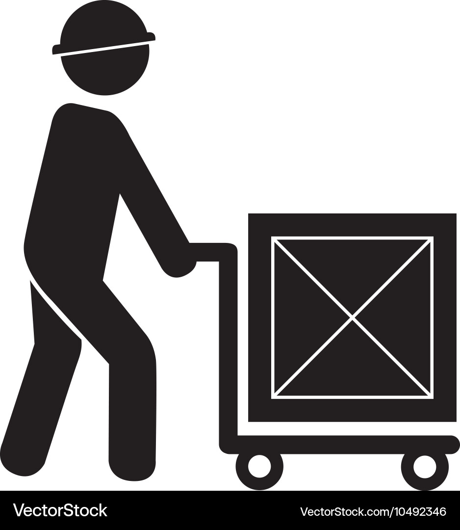 Silhouette employee shipping design Royalty Free Vector