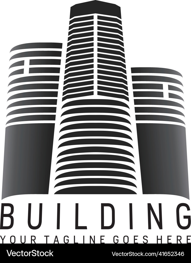 Three skyscrapers or buildings logo design Vector Image