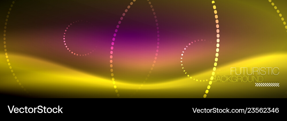 Yellow neon abstract background with dotted Vector Image