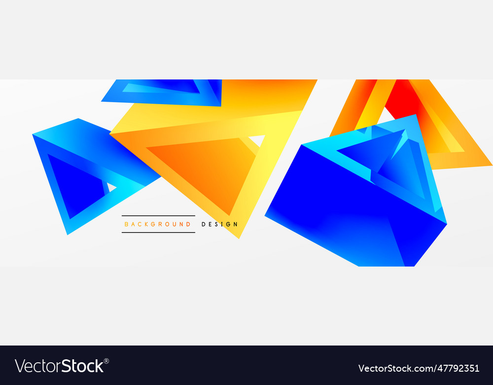 3d triangle abstract background basic shape Vector Image