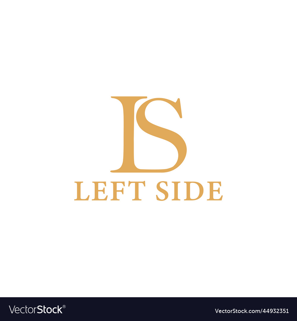 Abstract initial letter ls or sl logo in gold Vector Image