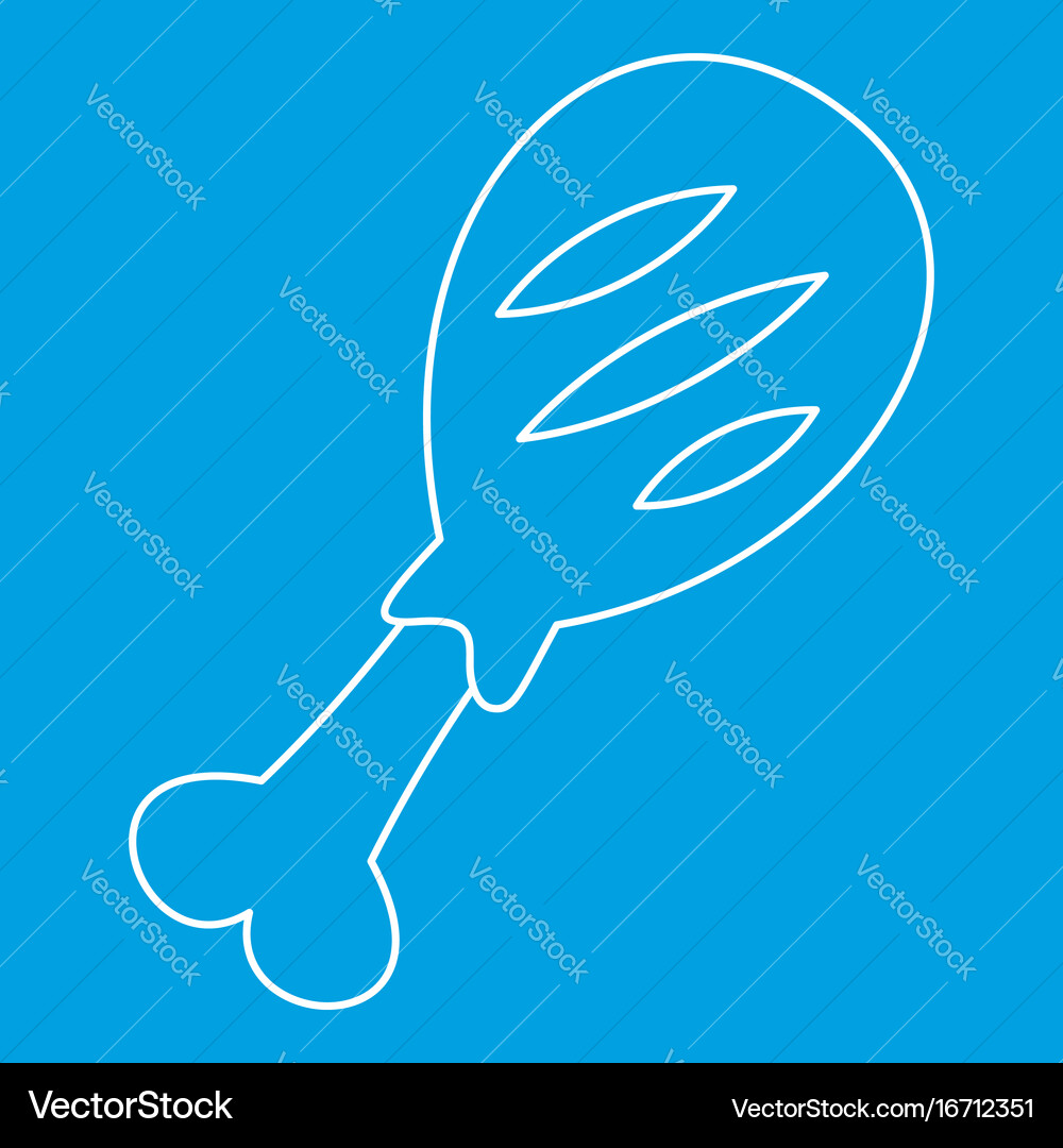 Chicken meat on the bone icon outline style Vector Image