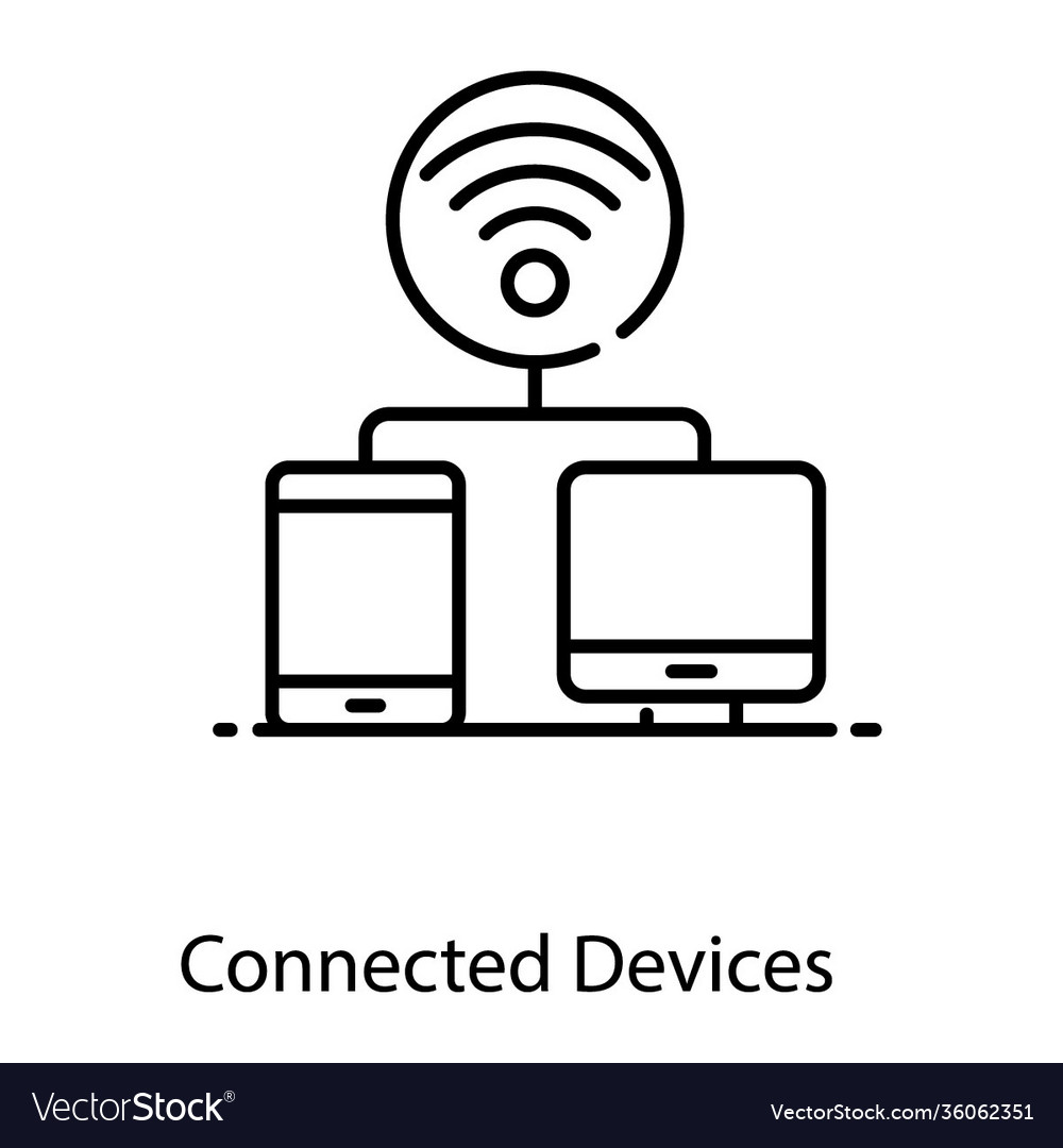 Connected devices Royalty Free Vector Image - VectorStock