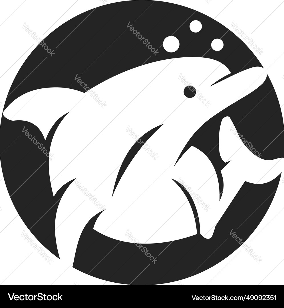 Dolphin logo template isolated brand identity Vector Image
