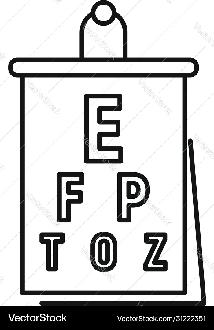 Eye examination banner icon outline style Vector Image