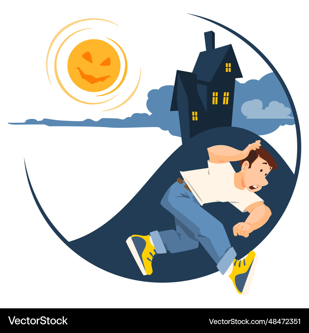 Halloween scene for internet and mobile website Vector Image